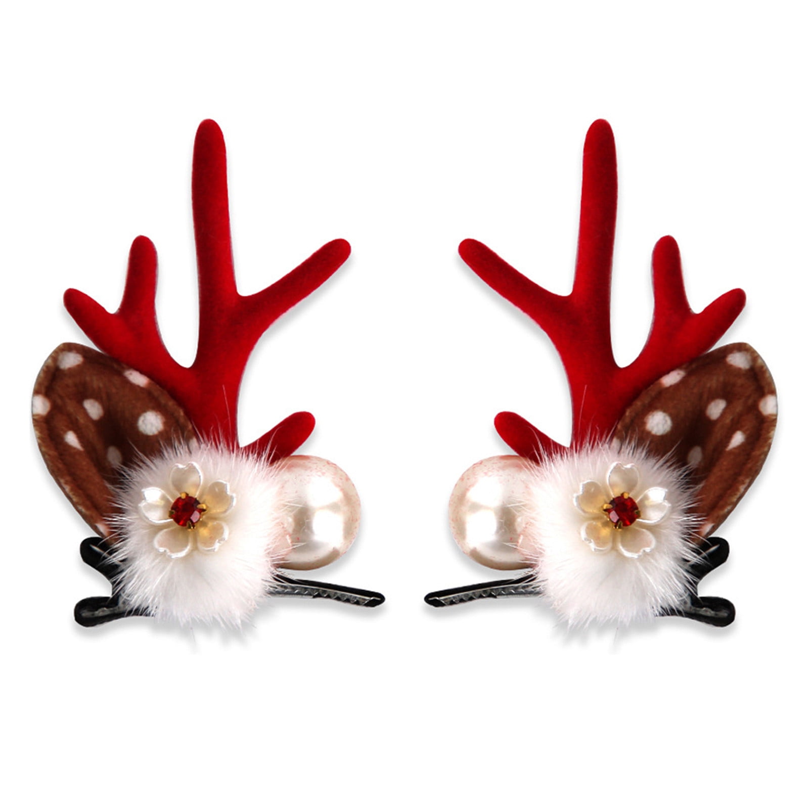 Christmas Hair Clip, Cute Xmas Reindeer Antler Hairpin Girl Women Hair ...