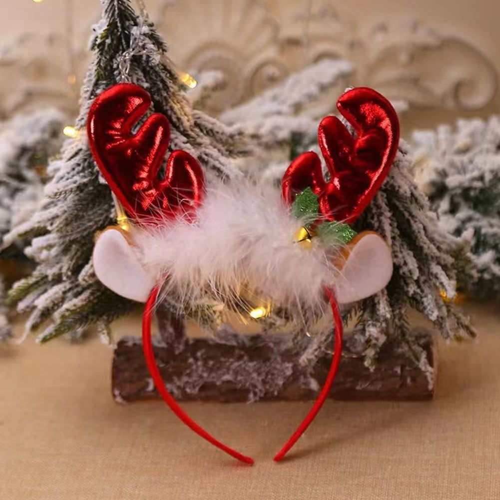 Christmas Hair Hoop Elk Horn Five Pointed Star Headband Decorations ...