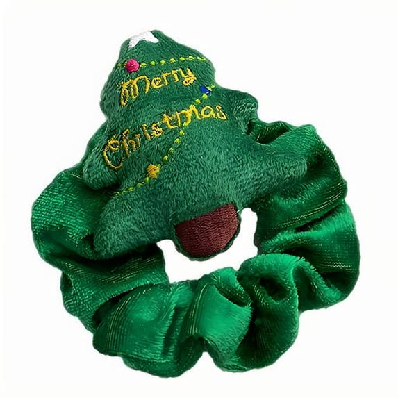 Christmas Hair Scrunchies Silk Hair Ties,Santa Claus Christmas Tree Elk ...
