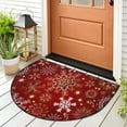 Christmas Half Round Doormat Festive Holiday Welcome Mat for Front Door ...