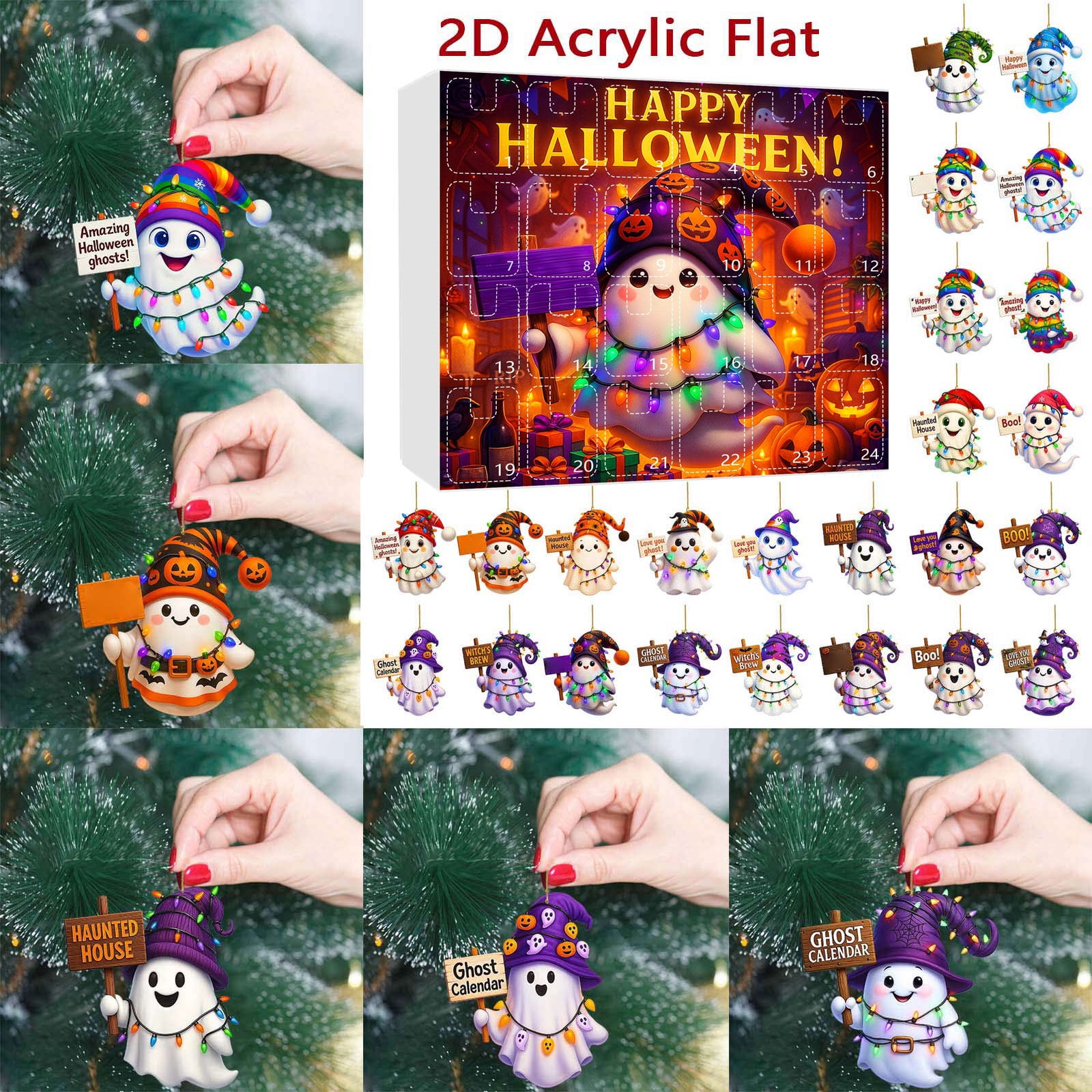 Christmas Halloween Acrylic Advent Calendar 2026 - 24 Days Spooky ...