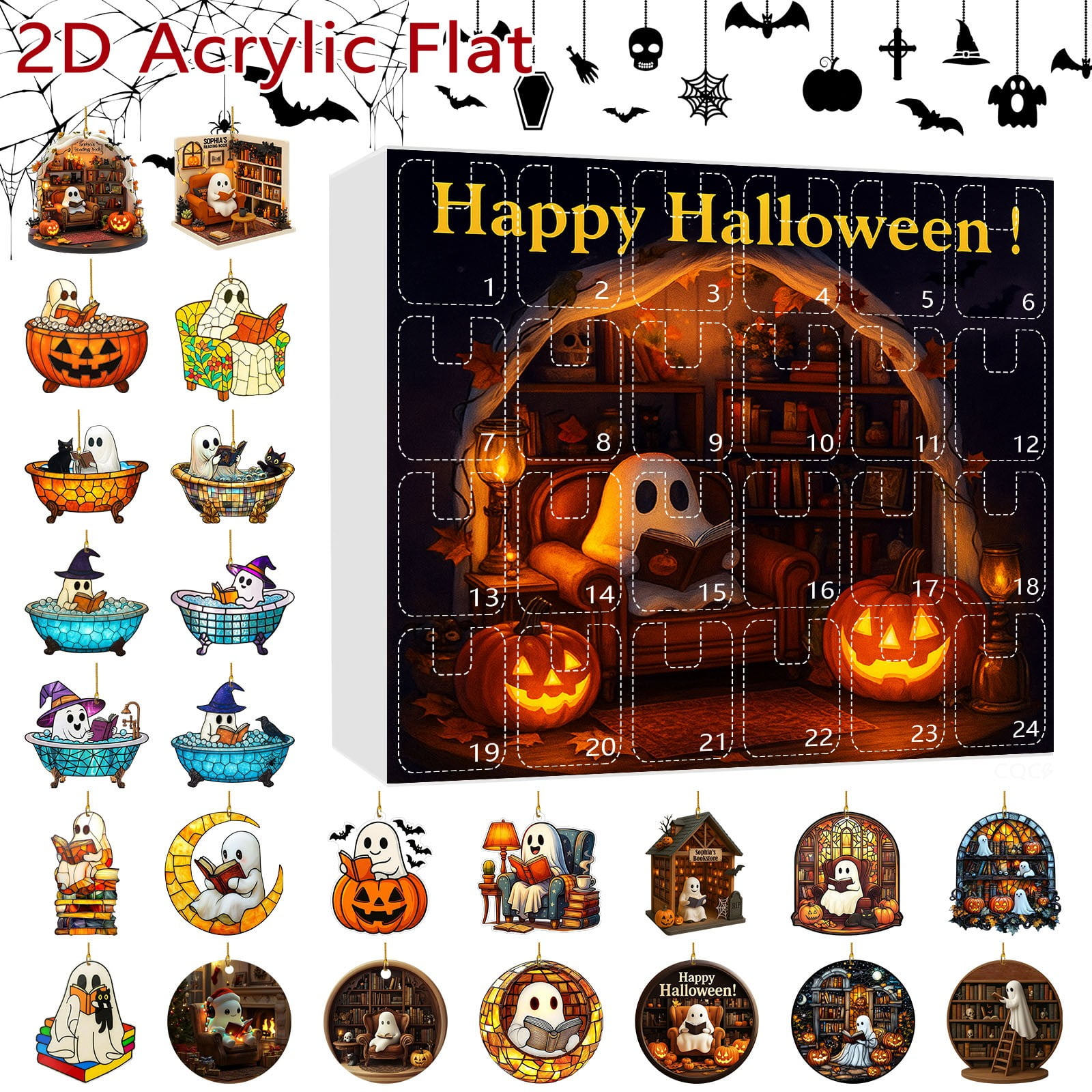 Christmas Halloween Ghost Charm Advent Calendar 2026 - 24 Days 2D ...