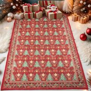 Moynesa Christmas 2'x6' Runner Rugs for Hallway, Washable Red Kitchen ...