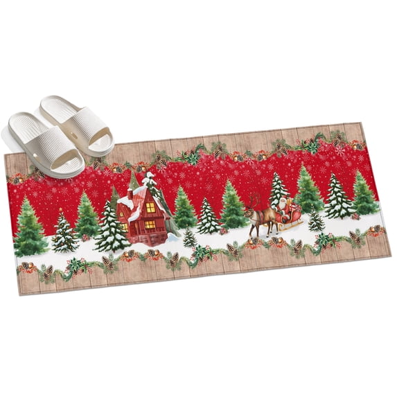 Christmas Hallway Runner Rug 2x6 Washable Non Slip Kitchen Runner Rug ...