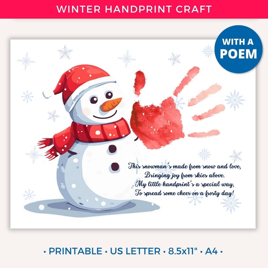 Christmas Handprint Craft Gingerbread Man Theme Printable DIY Keepsake ...