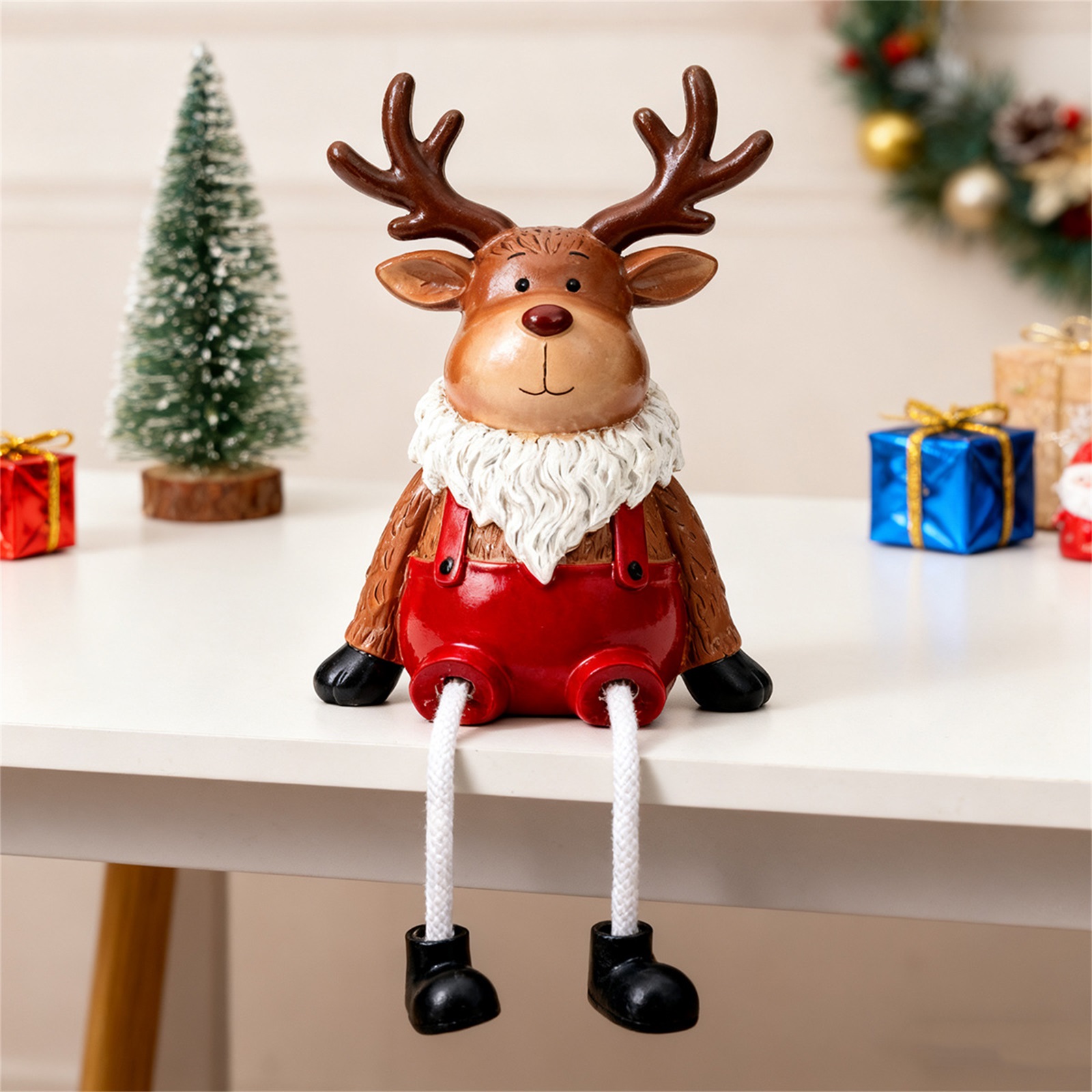 Christmas Hanging Elk Resin Ornaments for Tabletop and Window Display ...
