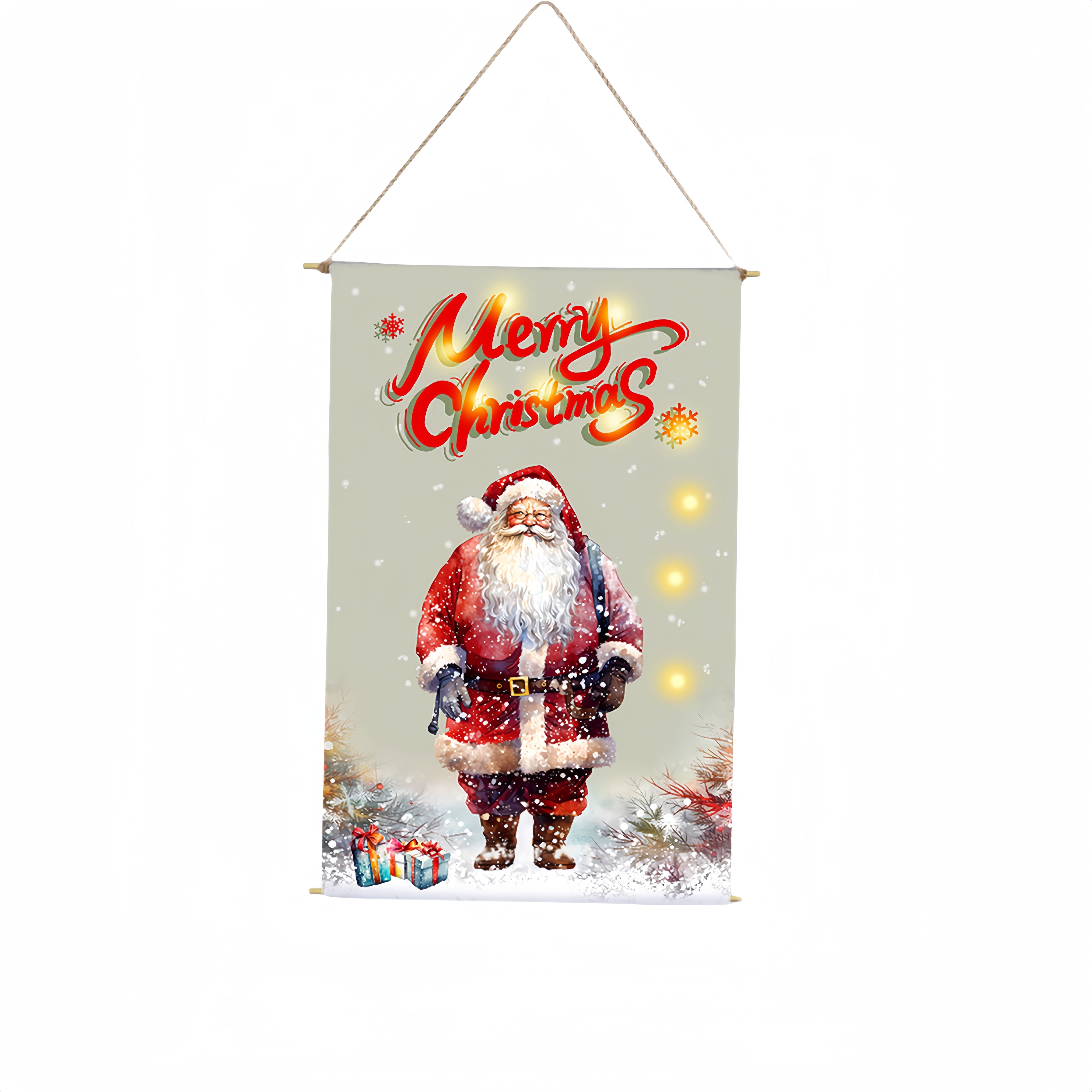 Christmas Hanging Luminous Flags - 1.1x1.6 Feet Santa Claus, Snowman ...