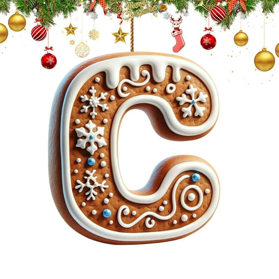 Christmas Hanging Ornaments,26 Alphabet Letter Ornaments Christmas A To ...