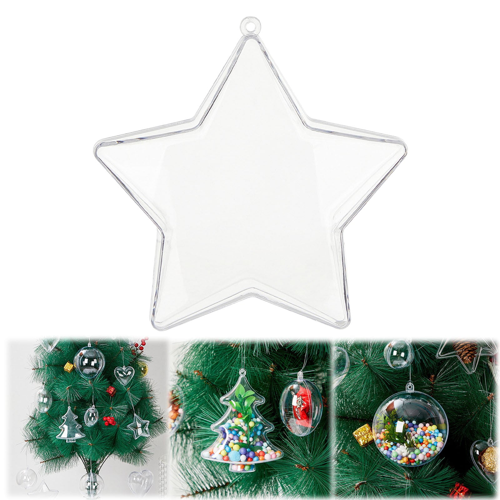 Christmas Hanging Ornaments,Christmas With Hole Transparent Drop Shaped ...