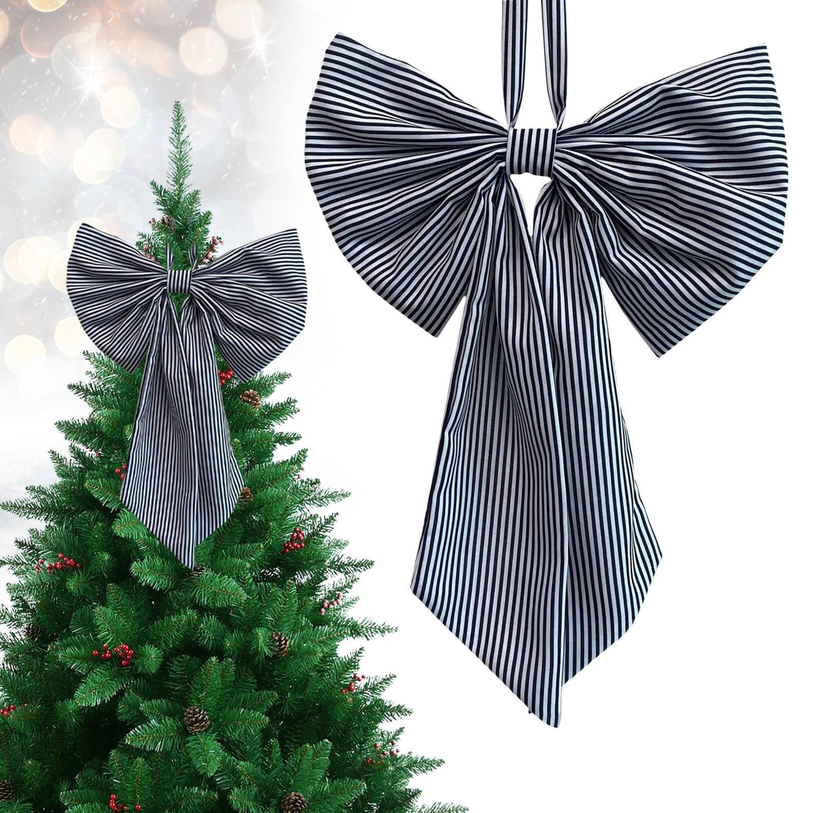 Christmas Hanging Ornaments,Christmas Wreath Bow Front Door Hanger Xmas ...