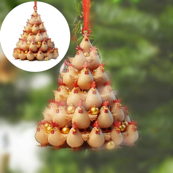 Christmas Hanging Ornaments,Cute Animal Christmas Tree Shaped 2D Flat ...