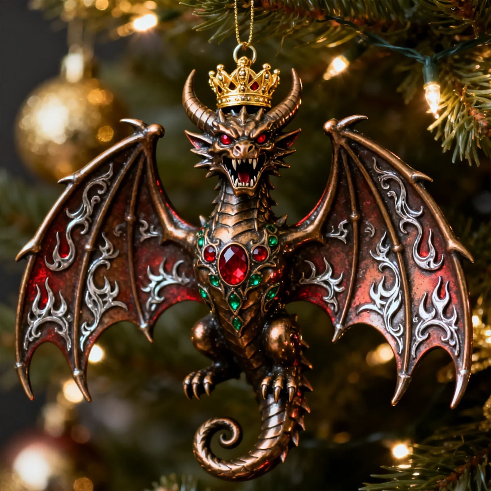 Christmas Hanging Ornaments,Dragon Christmas Ornament 2D Flat Hanging ...