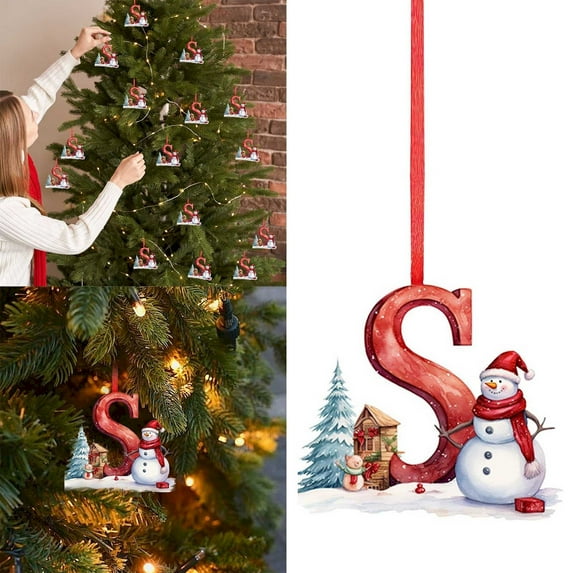 Christmas Hanging Ornaments,Letter Christmas Tree Pendant A To Z ...