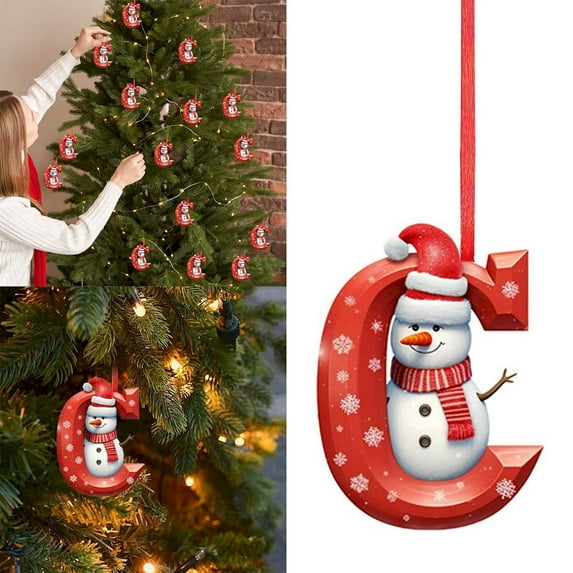Christmas Hanging Ornaments,Letter Christmas Tree Pendant A To Z ...