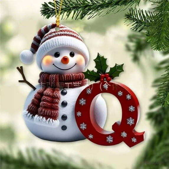 Christmas Hanging Ornaments,Personalized Acrylic Letter Snowman ...