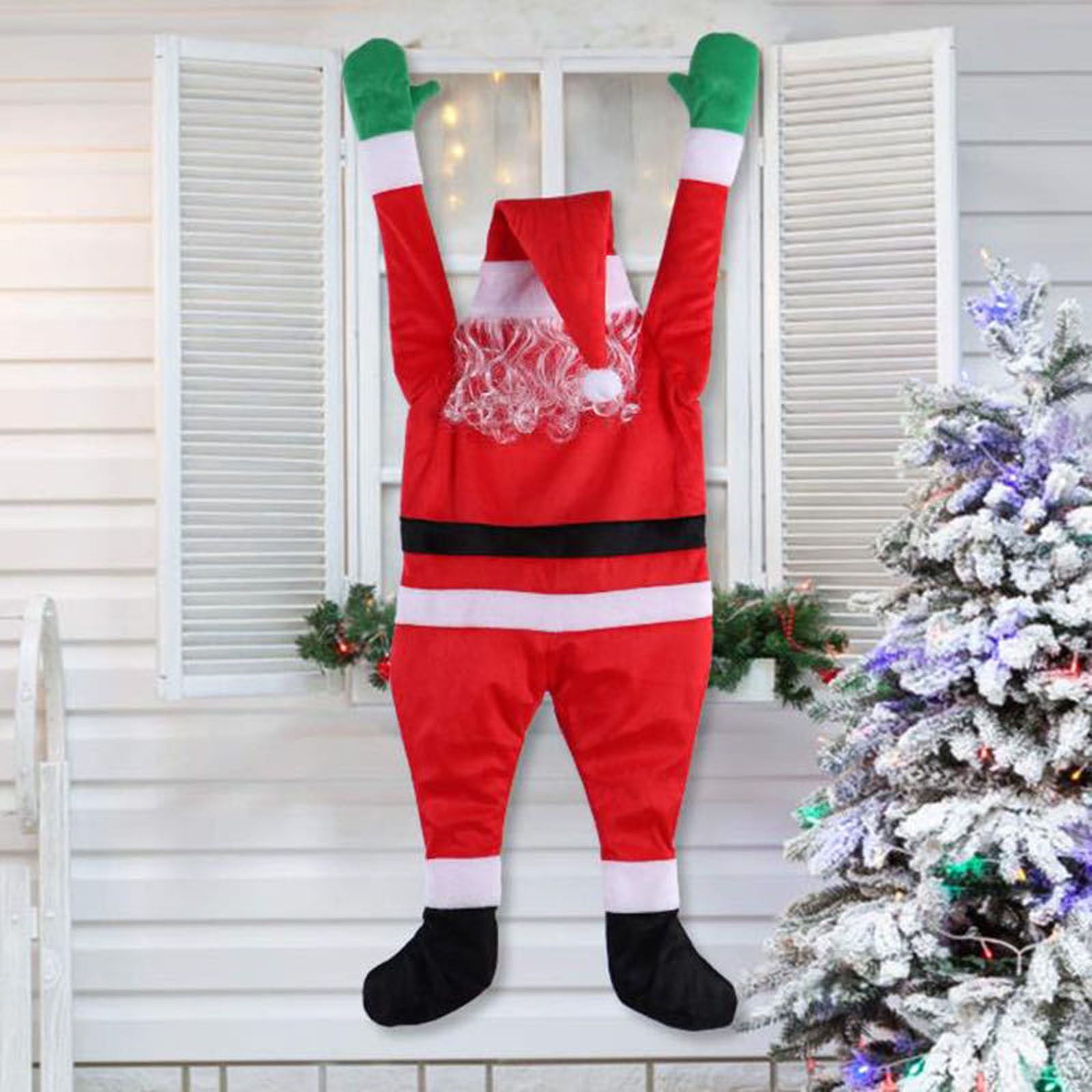 Christmas Hanging Santa Decoration, Outdoor Gutter Roof Hanging Decor ...
