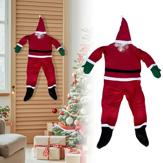 Christmas Hanging Santa Outdoor Decoration for Gutter Roof Chimney Tree ...