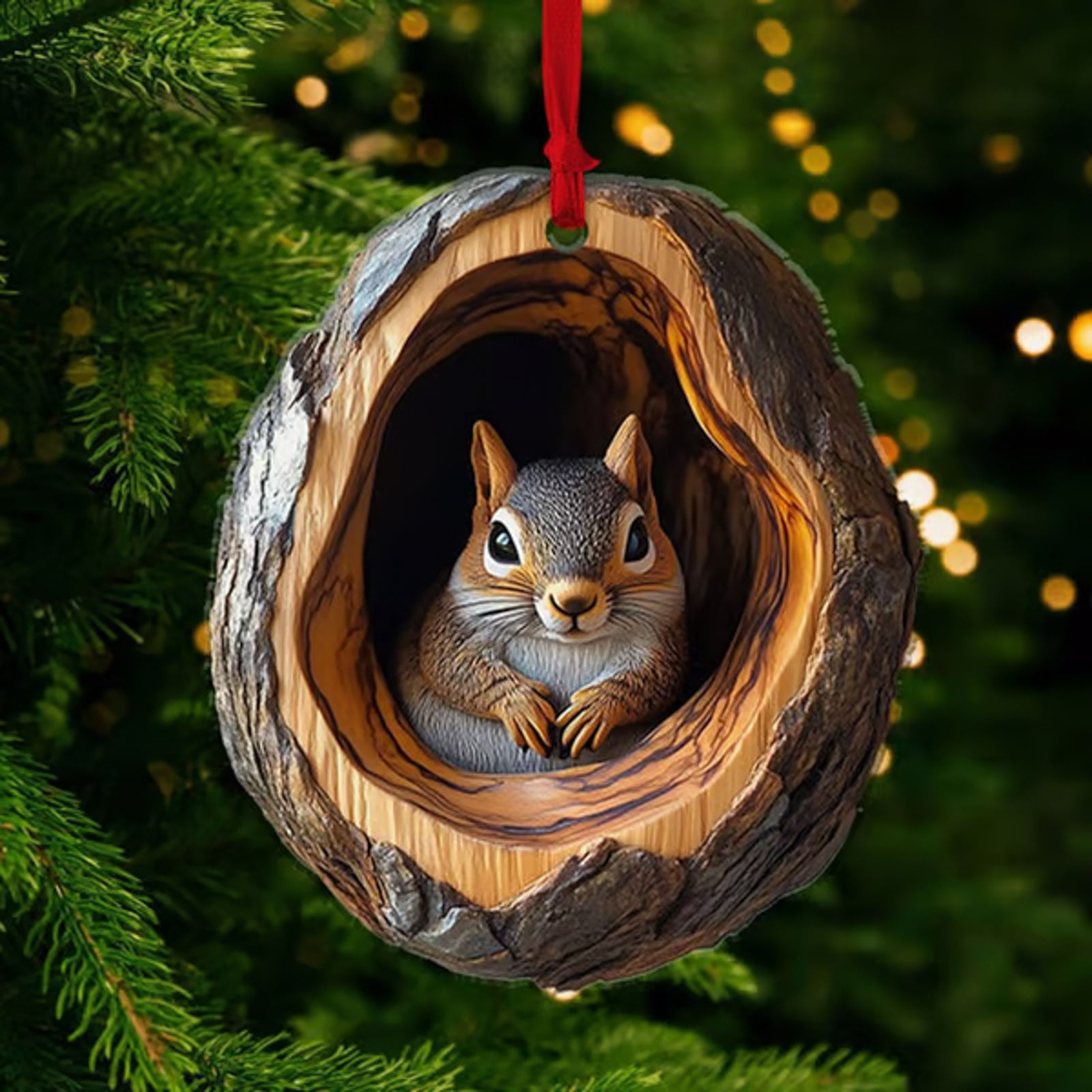 Christmas Hanging Squirrel Ornament,Personalized 2D Flat Squirrel ...