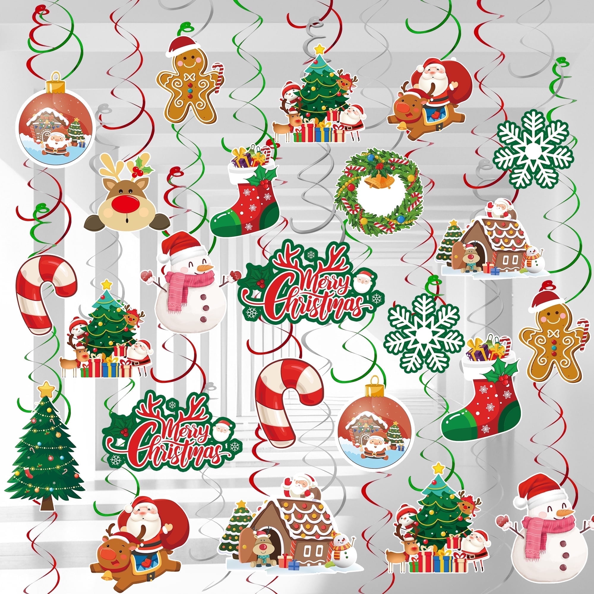 Christmas Hanging Swirl Decoration Kit - Christmas Hanging Foil Swirls ...