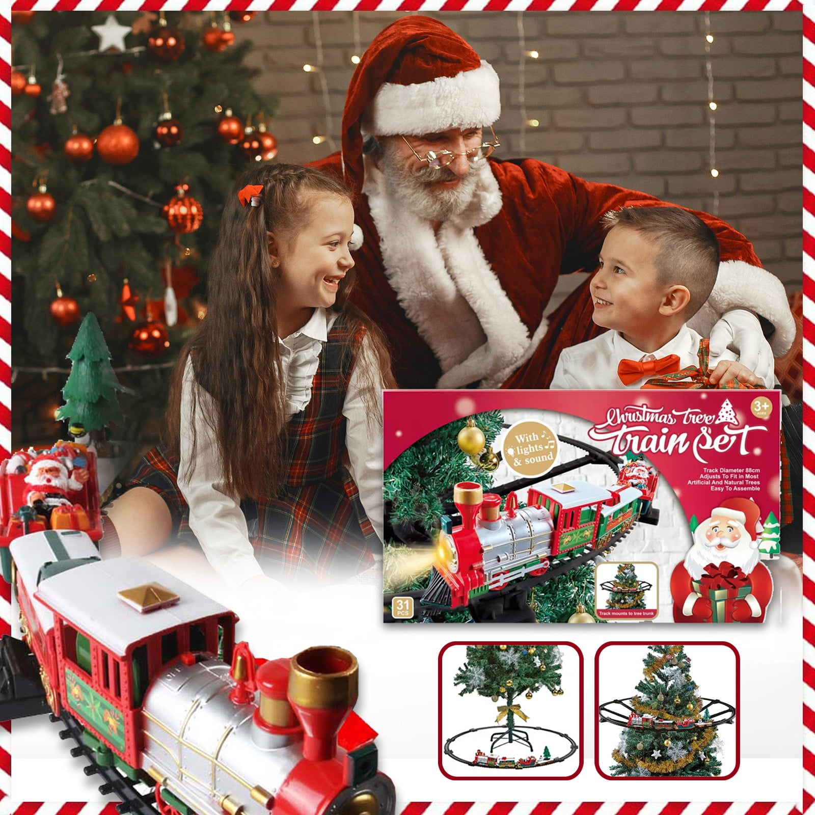 Christmas Hanging Train Set, 1*Locomotive & 3*Carriages & 10*Tracks ...