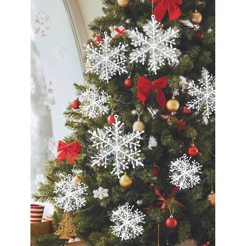 Christmas Hanging White Snowflakes, Artificial Snowflake Decorations ...