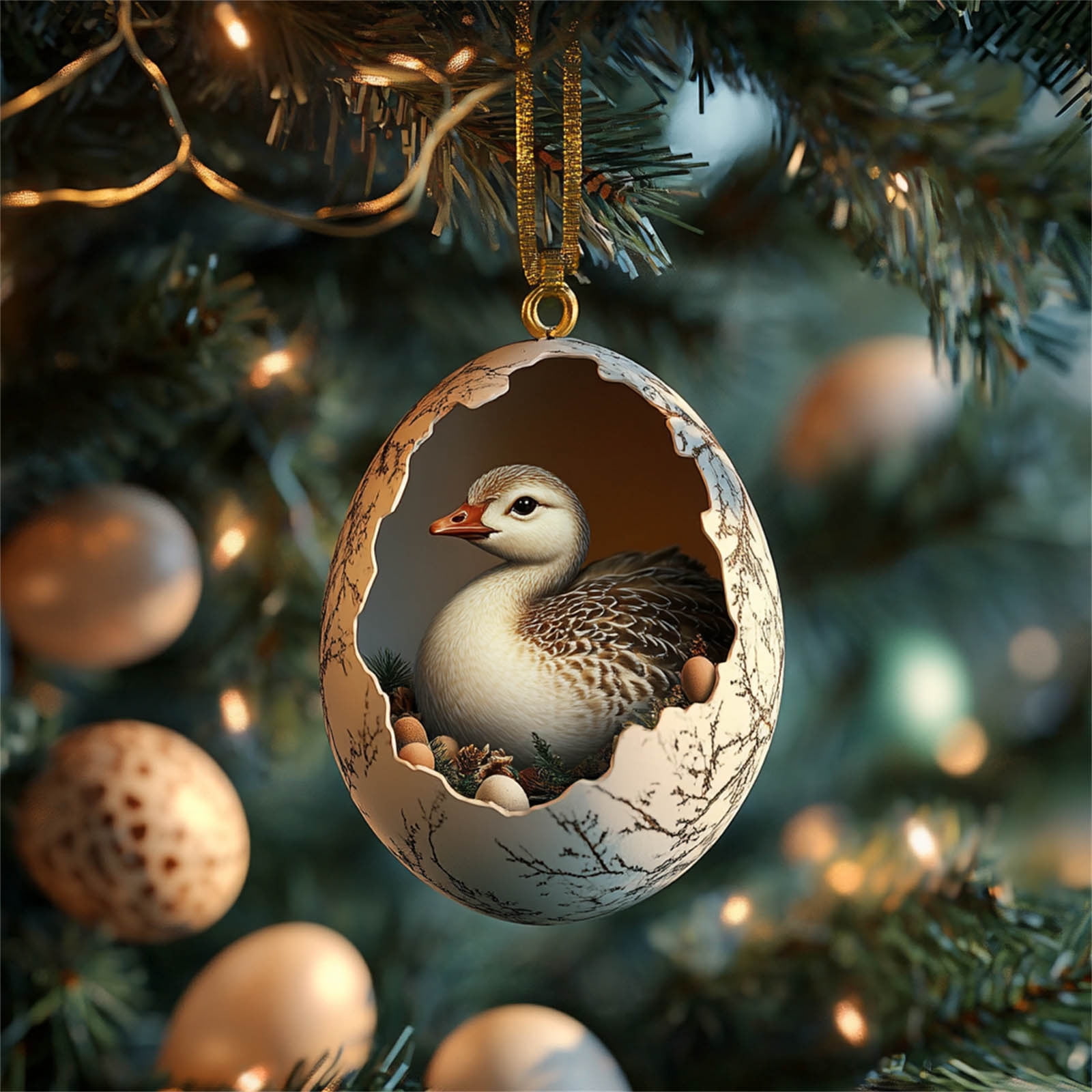 Christmas Happy Farm Animal Ornaments, Duck Dinosaur Snake Egg Pendants ...