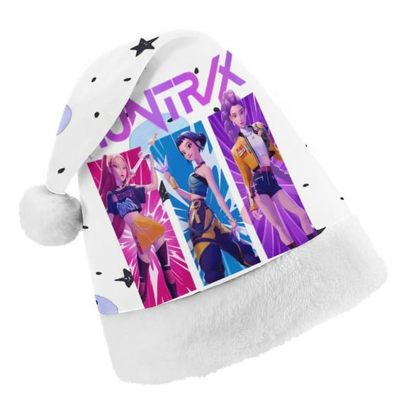 Christmas Hat D'emon+K+POP+Hunters Santa Hat for New Year Festive Holiday Party Supplies ...