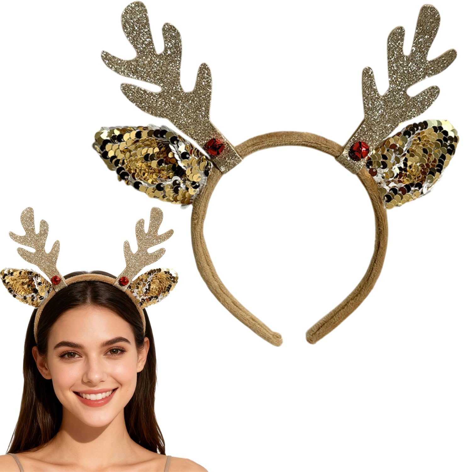 Christmas Headband Cute Santa Claus Headbands for Women Smiling Santa ...