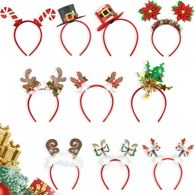 Christmas Headbands for Parties Photos Snowman Reindeer Santa Hat ...