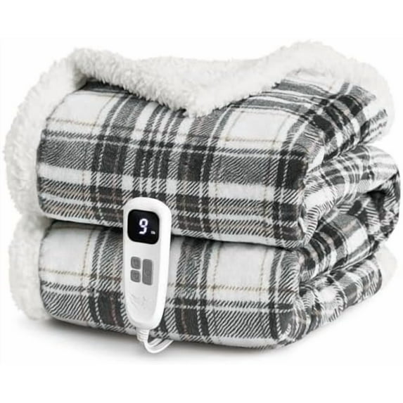 Christmas Heated Blanket Electric Throw-50''x60''Ultra Soft Cozy Plaid ...