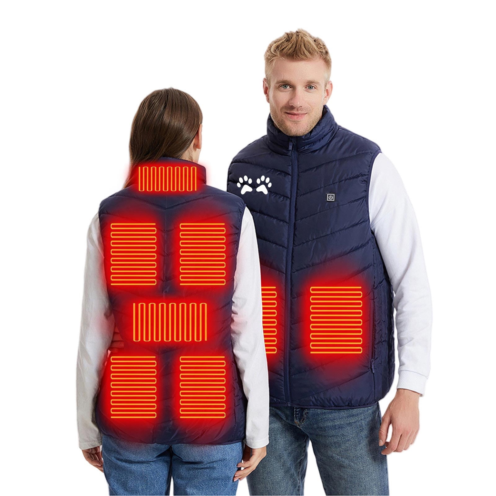 Christmas Heated Vest for Women Men USB Electric Rechargeable Jacket ...