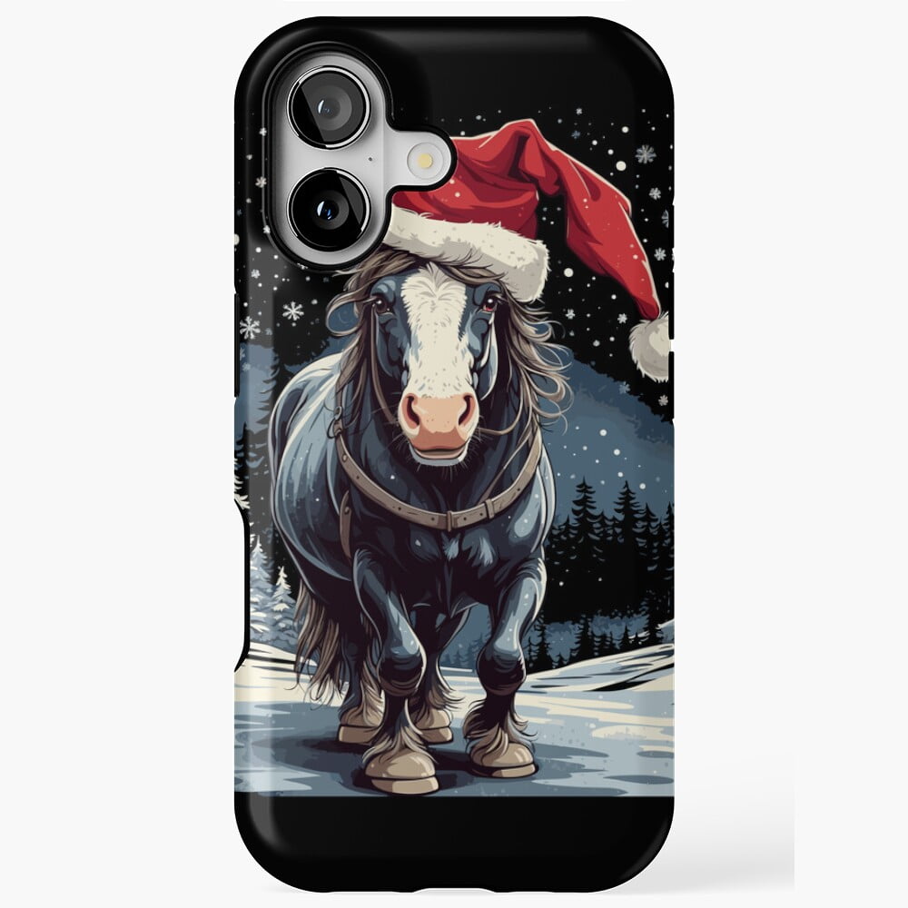 Christmas Heavy Shire Horse Winter Phone Case 17 16 15 14 13 12 11 Pro ...