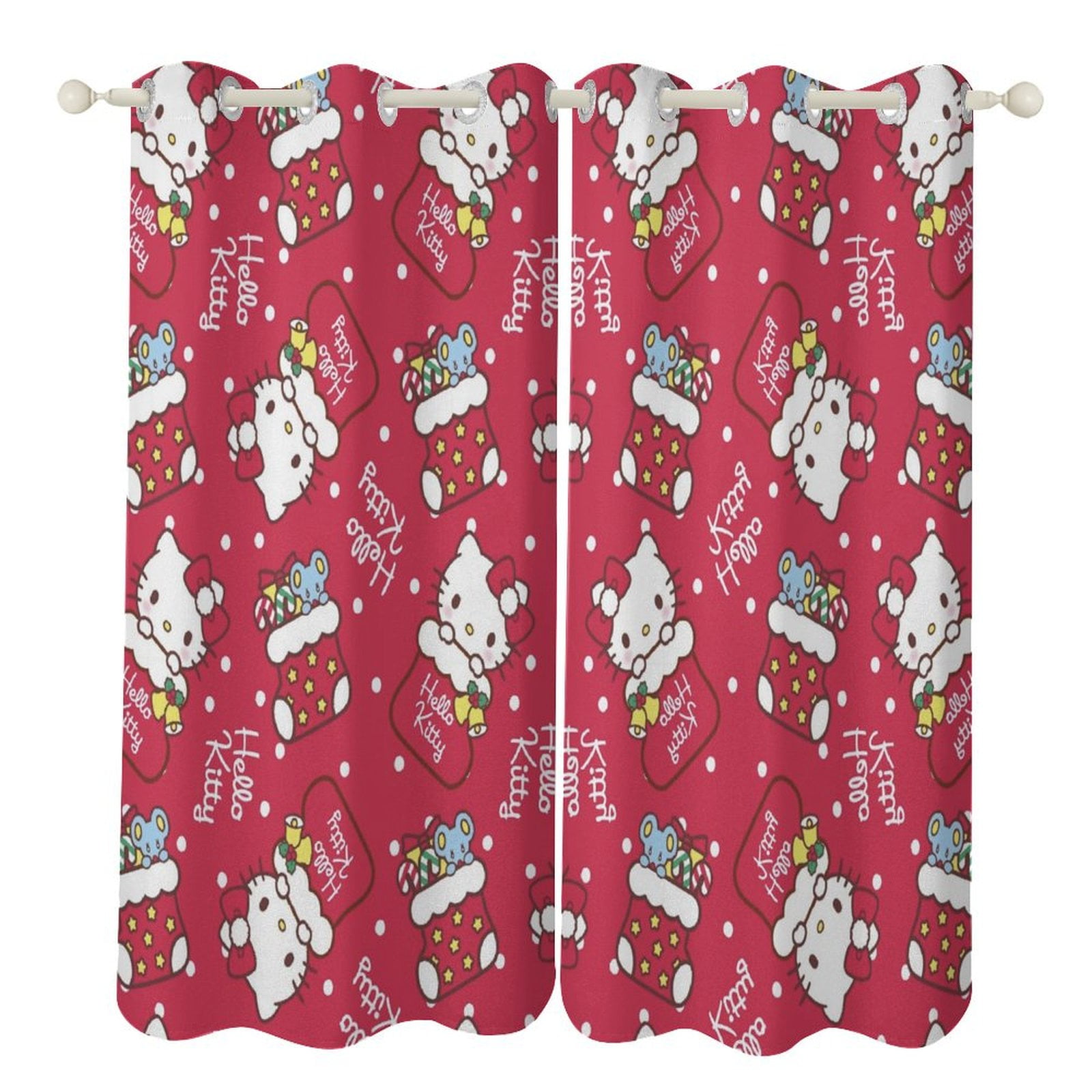 Christmas Hello Kitty Curtains 72 Inch,Blackout Curtains,Cartoon ...