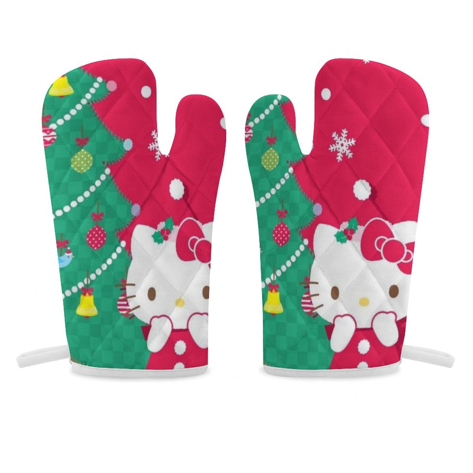 Christmas Hello Kitty Oven Mitts, Funny Oven Mitt Heat Resistant with ...