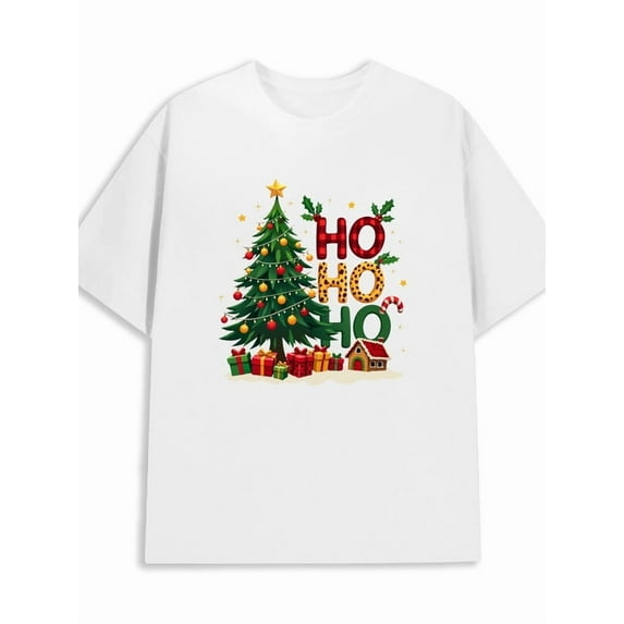 Christmas Ho Ho Ho men's Christmas 180G 100% Cotton white beach humor ...