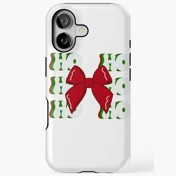 Christmas Hohoho Bow Minimal Festive Style iPhone Case 17 through 11 ...