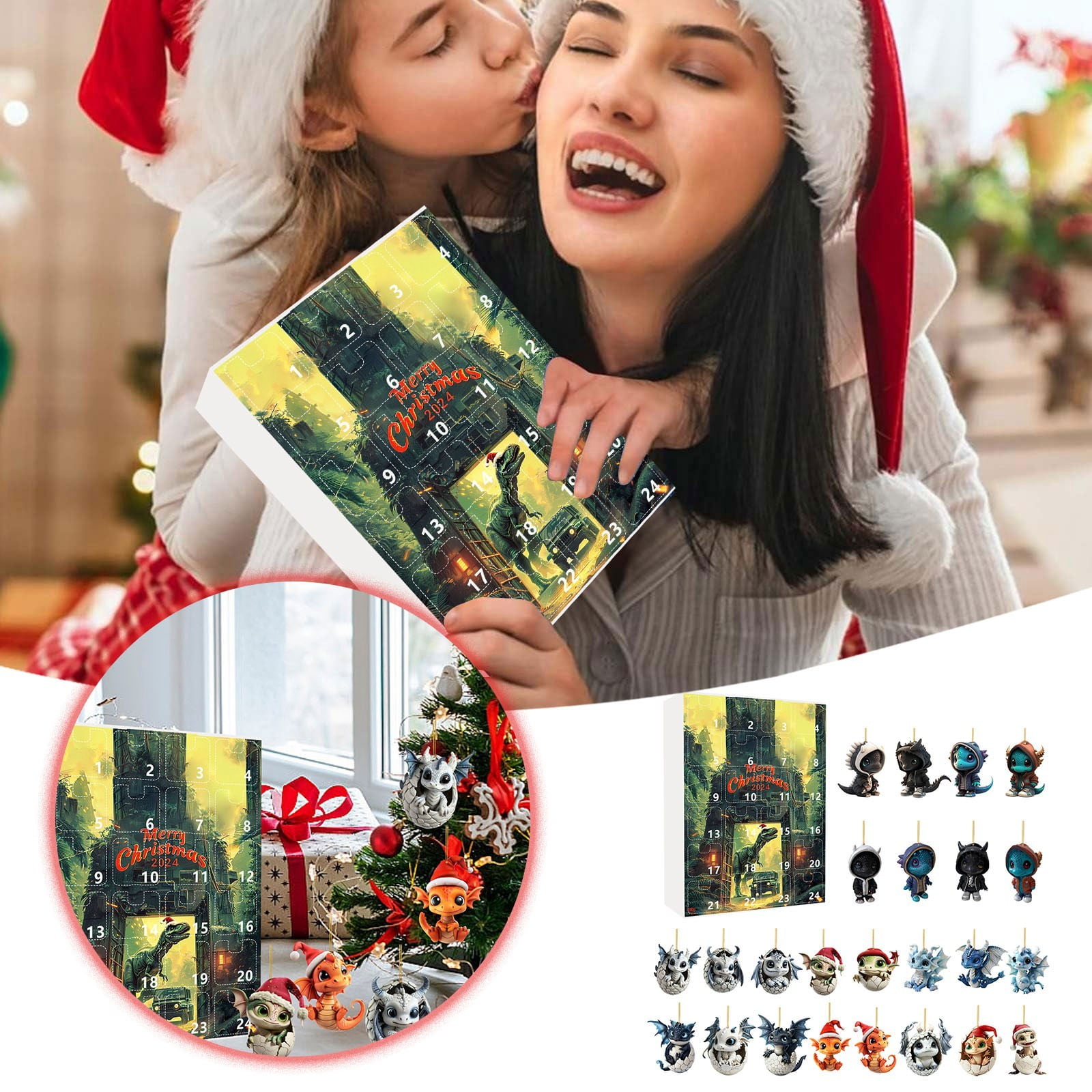 Christmas Holiday 2024 Festive Advent Calendar with Bike Doggy Commemorative Keepsake - Walmart.com
