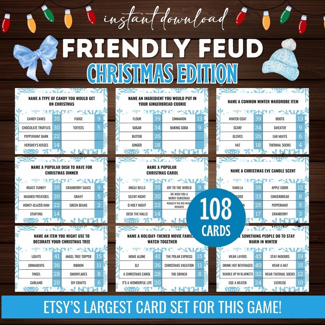 Christmas Holiday Friendly Feud – Festive Family Feud-Style Game for ...