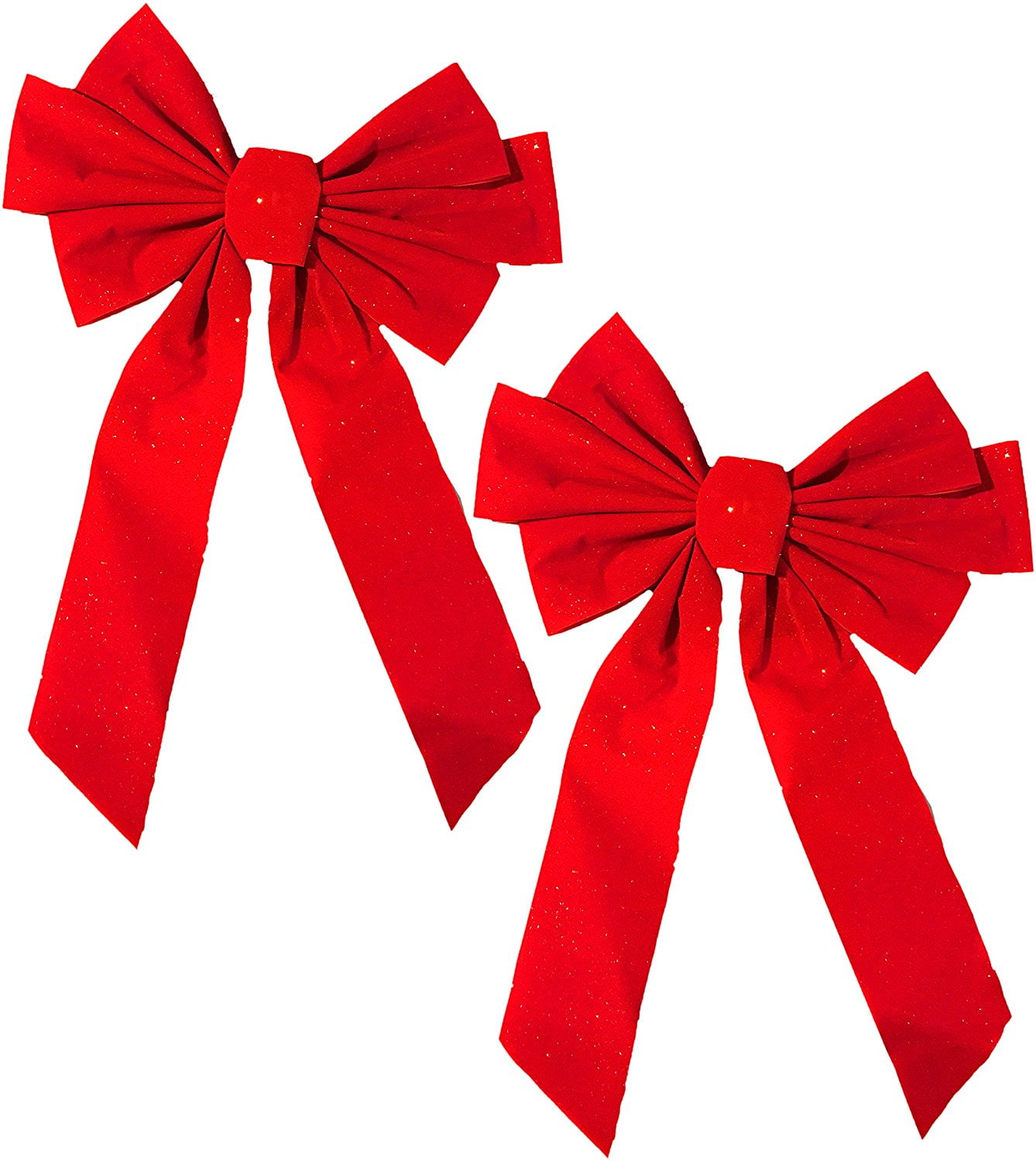 Christmas Holiday Giant Red Velvet Bows With Glitter 20" Long 13" Wide ...