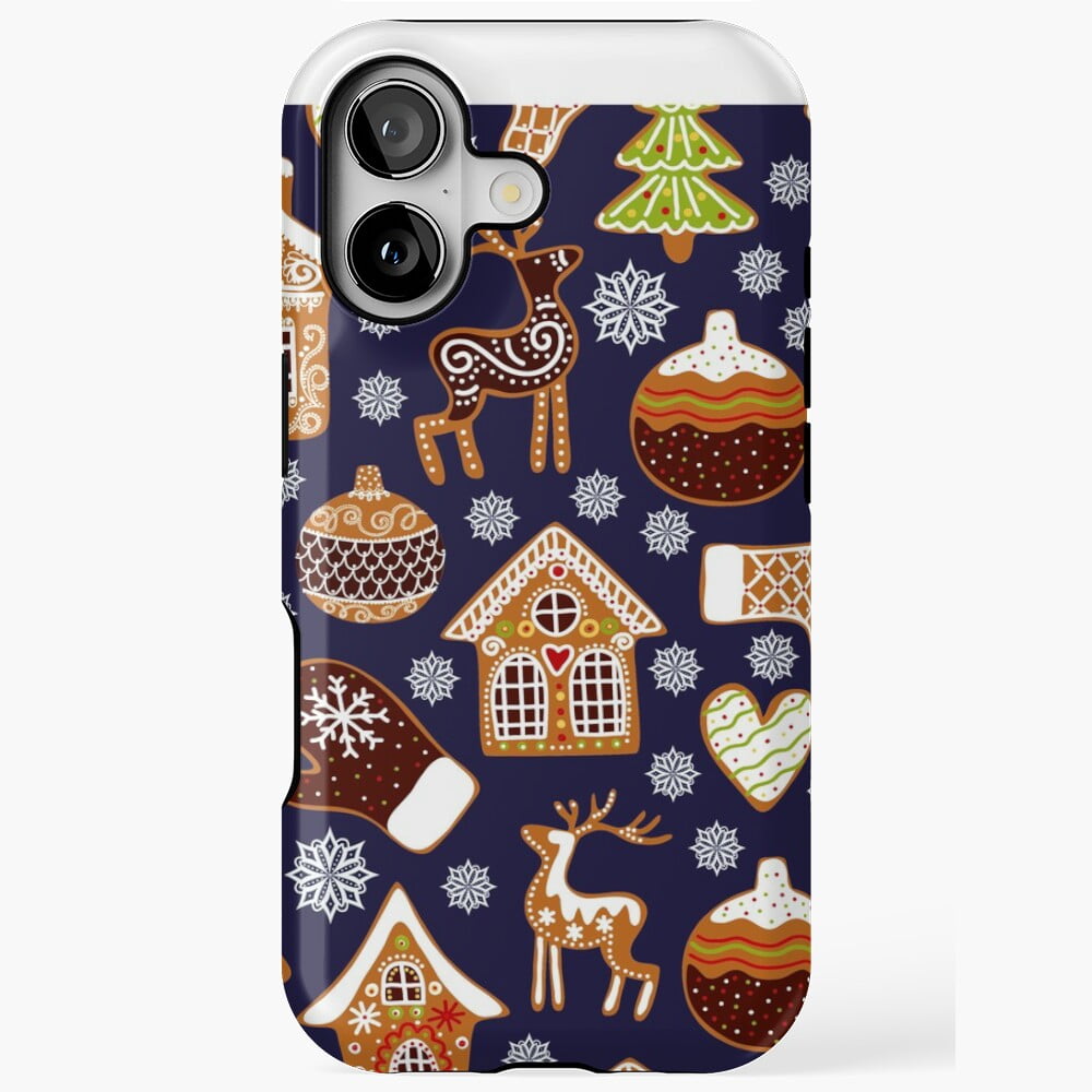 Christmas Holiday Gingerbread Cookie Pattern Art Phone Case for iPhone ...