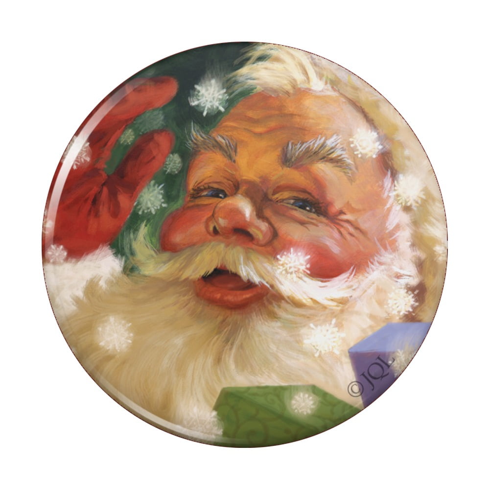 Christmas Holiday Hello Santa Claus Pinback Button Pin - Walmart.com