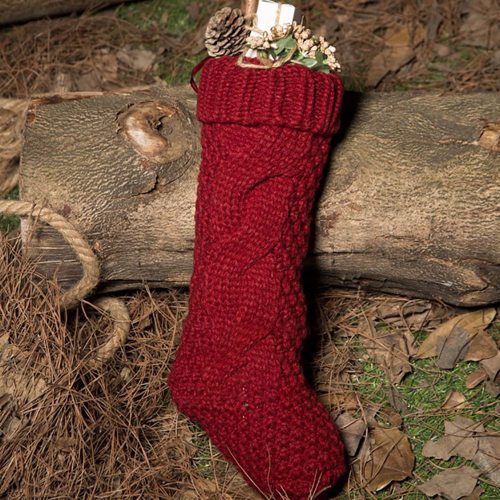 Christmas Holiday Knitted Stocking Hanging Crochet Stock Tree Ornament ...