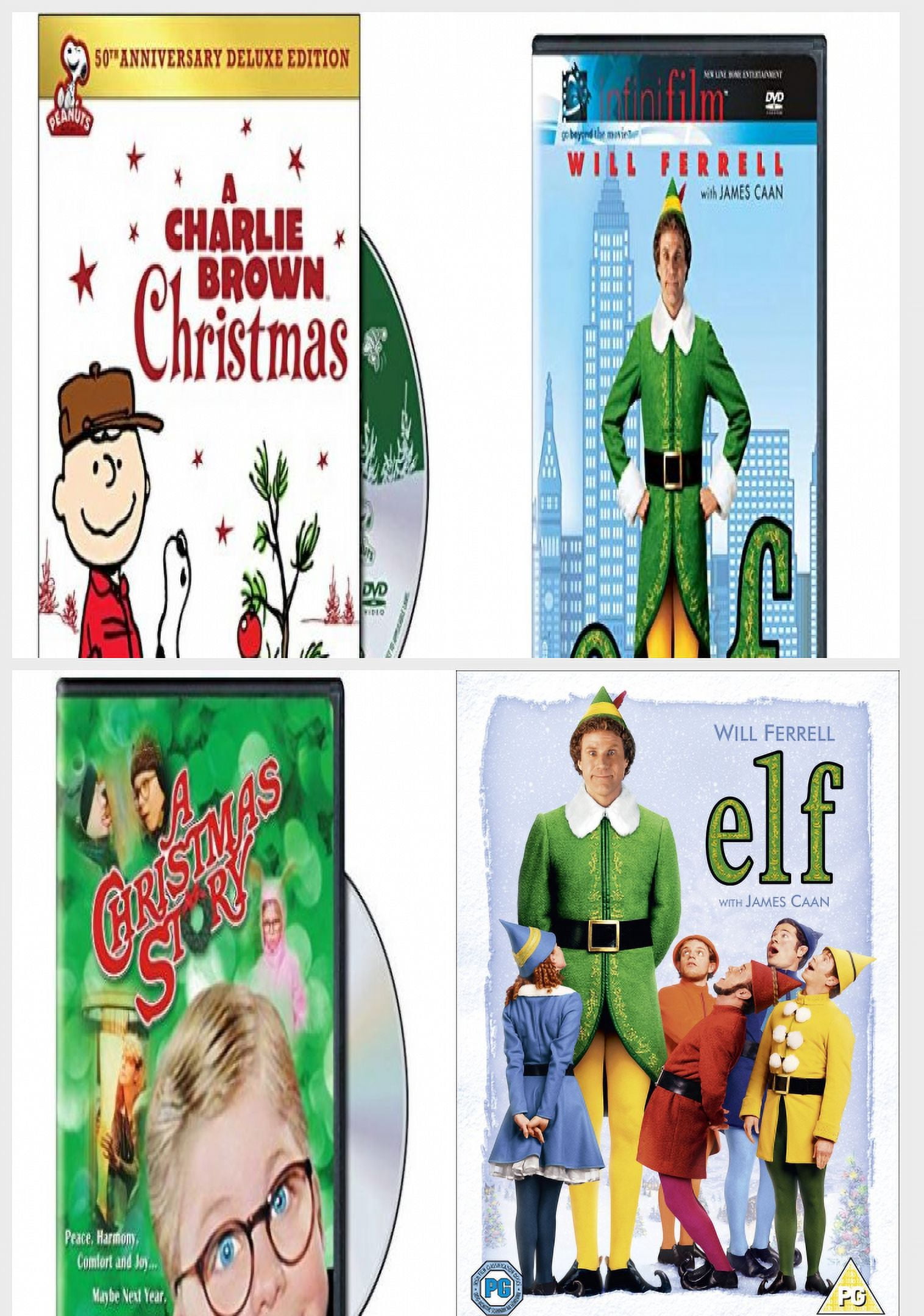 Christmas Holiday Movies DVD 4 Pack Assorted Bundle: A Charlie Brown ...
