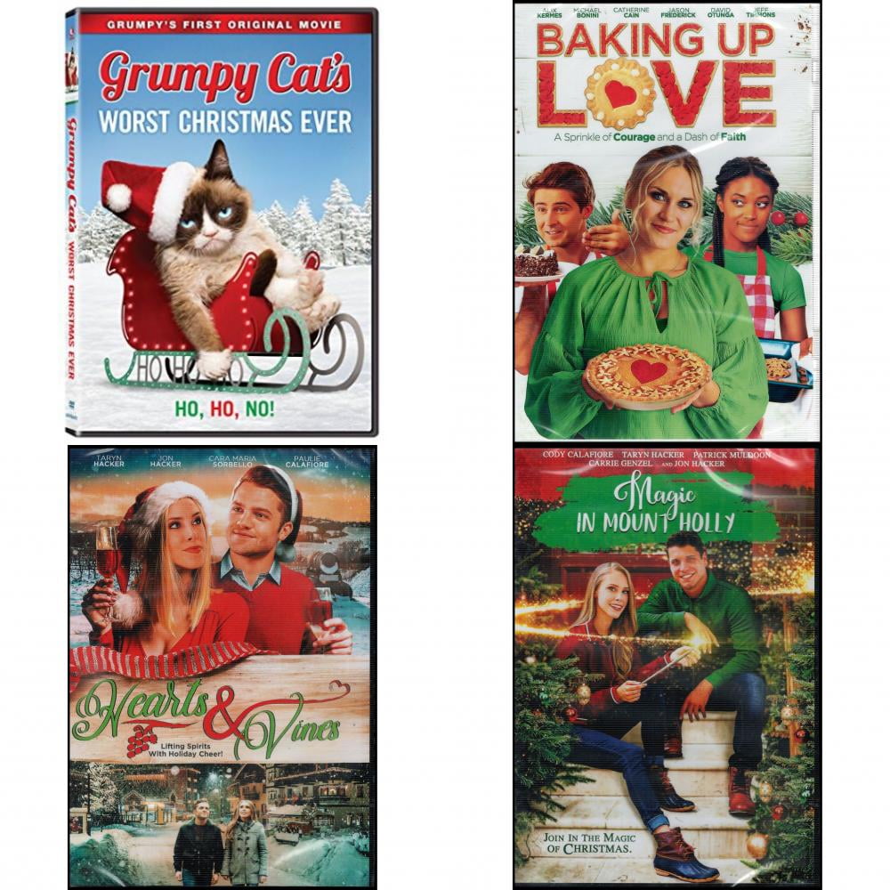 Christmas Holiday Movies DVD 4 Pack Assorted Bundle: Grumpy Cat's Worst ...