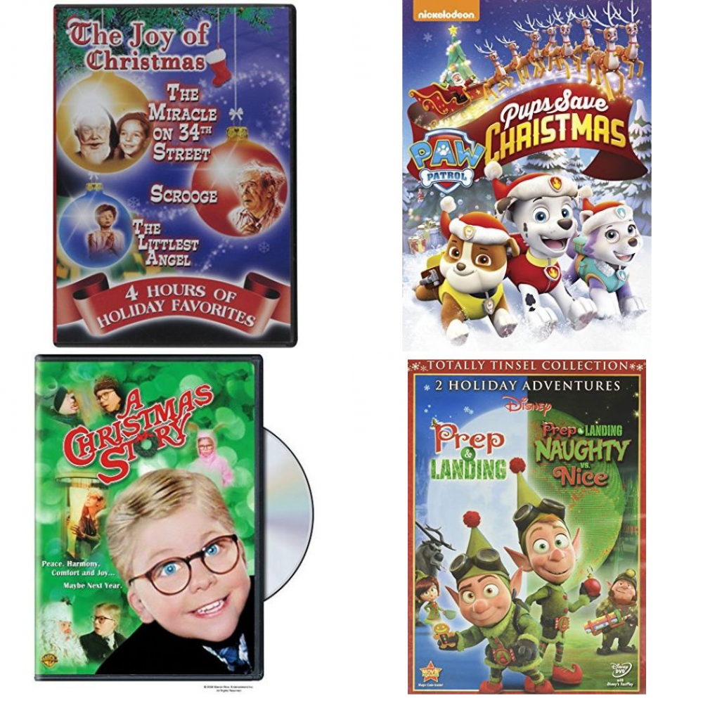 Christmas Holiday Movies DVD 4 Pack Assorted Bundle: Multi Christmas ...