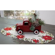 Embroidered Beige Winter Snow Scene Table Runner (14" x 27"/ 16" x 35 ...