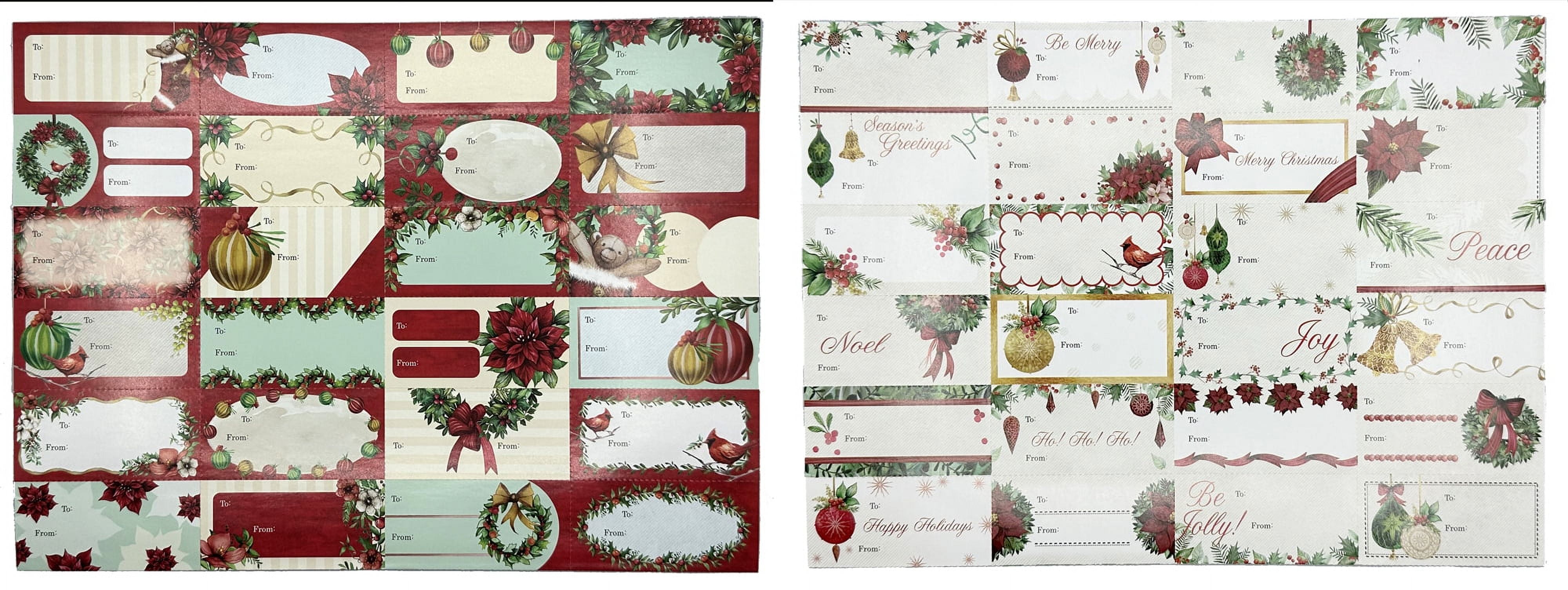 Walmart Xmas Adhesive Self-Stick Tag Stickers (288 Gift Tags) for ...