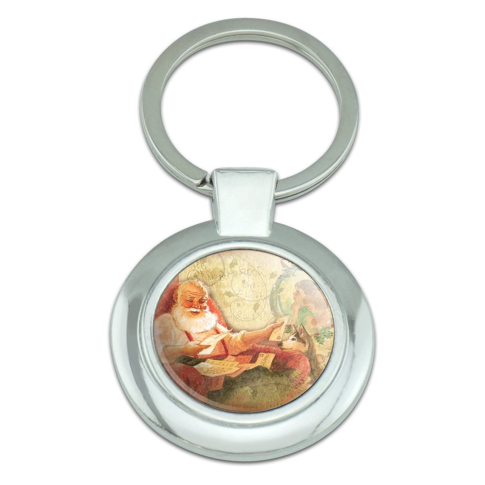 Christmas Holiday Retro Antique Dear Santa Letters Keychain Classy ...