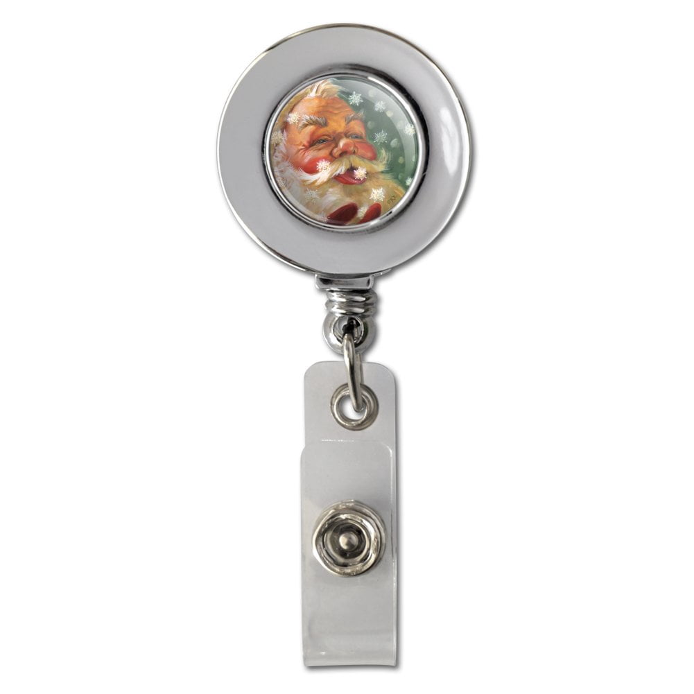 Christmas Holiday Santa Claus Tasting Snowflakes Retractable Reel ...