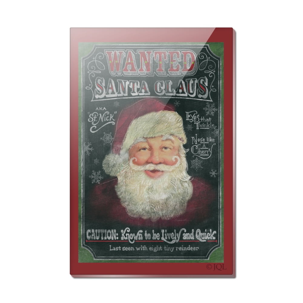 Christmas Holiday Santa Claus Wanted Poster Chalkboard Rectangle ...